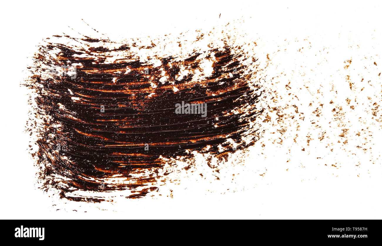 Stain of oil brown paint on white Stock Photo - Alamy
