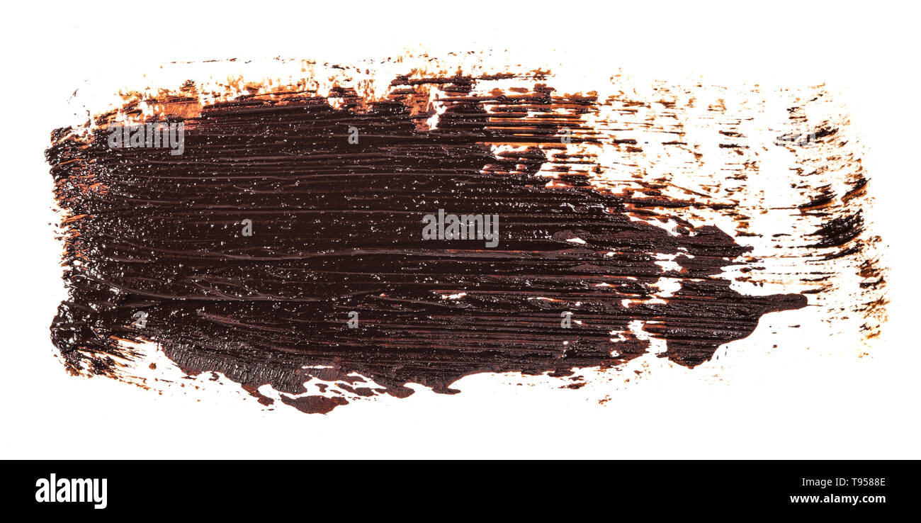 Stain of oil brown paint on white Stock Photo - Alamy