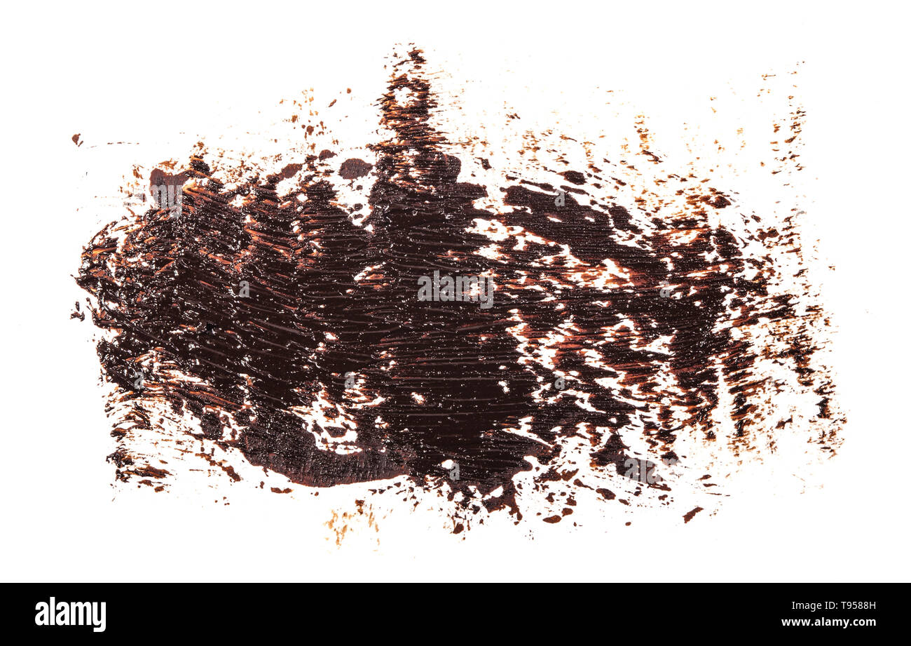 Stain of oil brown paint on white Stock Photo - Alamy