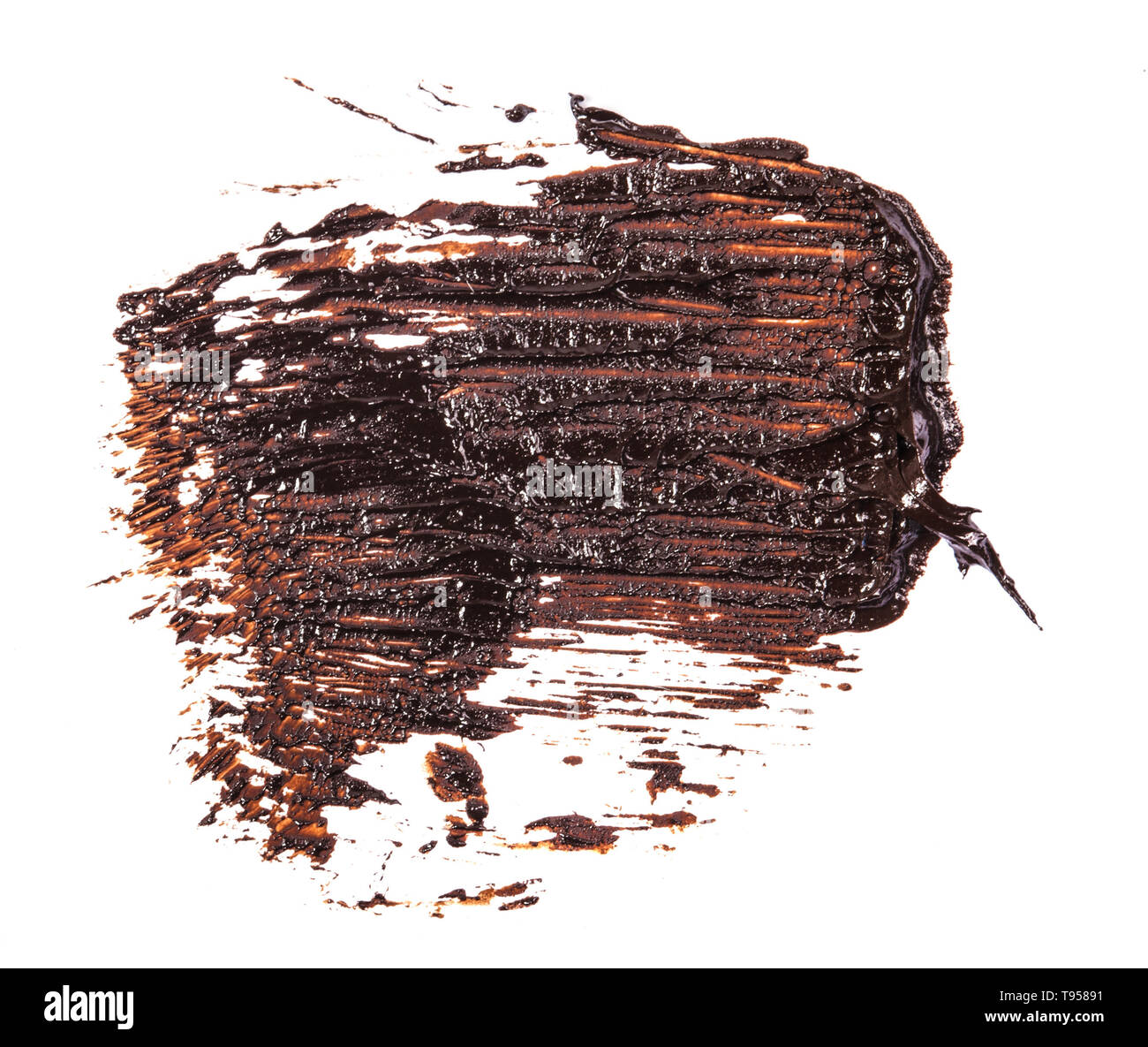 Stain of oil brown paint on white Stock Photo - Alamy