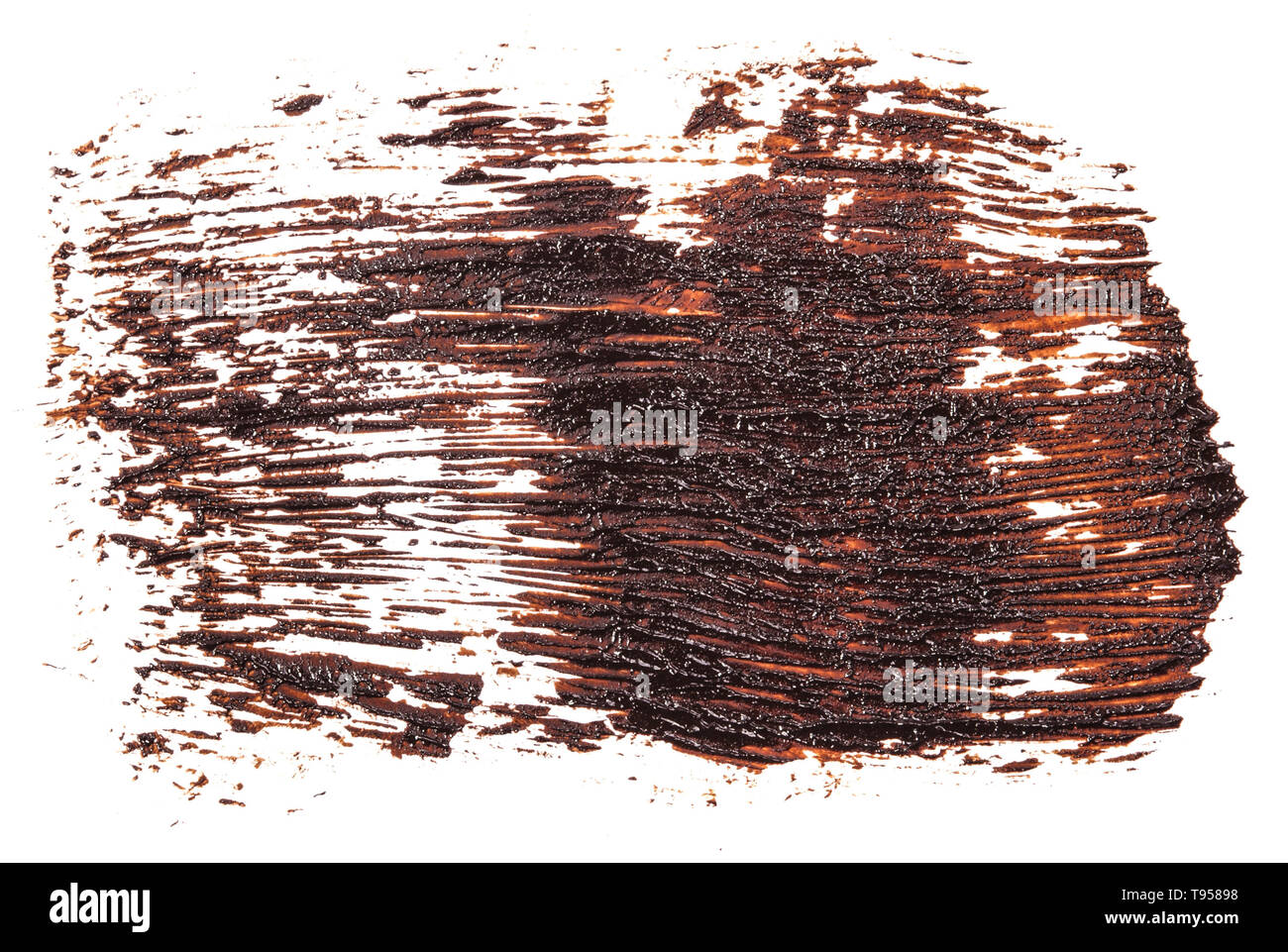 Stain of oil brown paint on white Stock Photo - Alamy