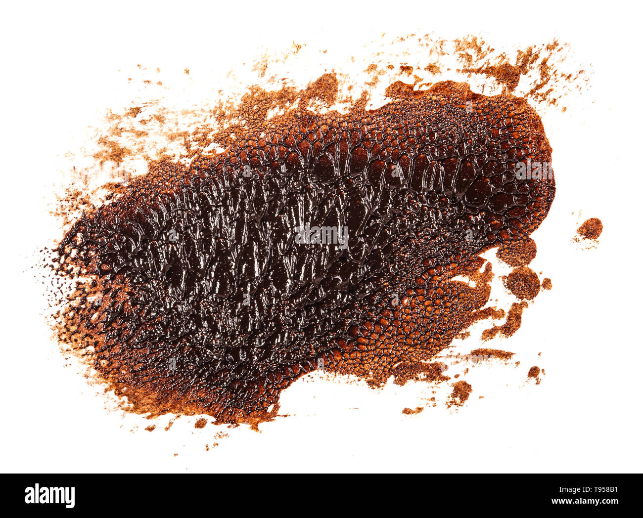 Stain of oil brown paint on white Stock Photo - Alamy
