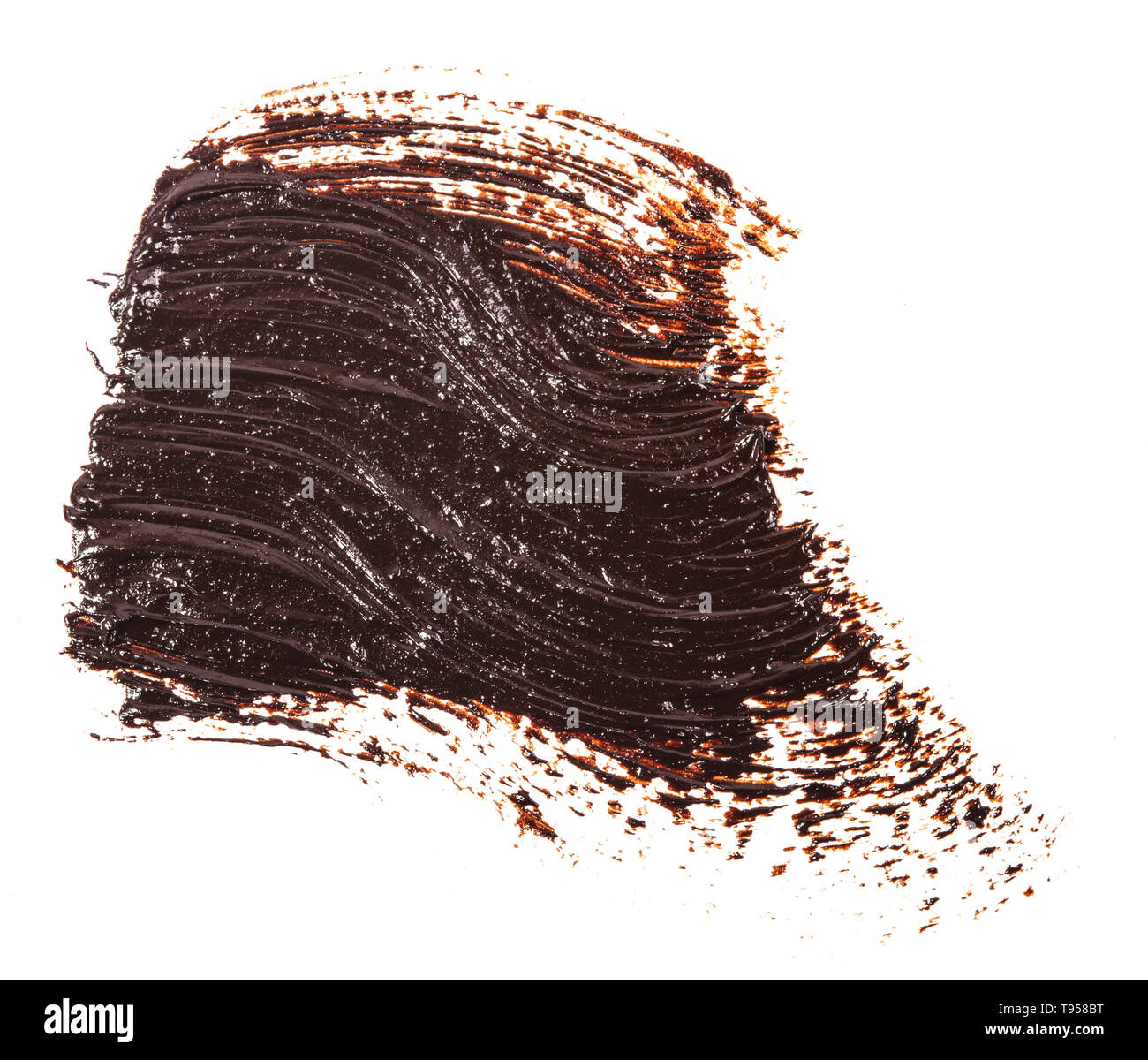 Stain of oil brown paint on white Stock Photo - Alamy