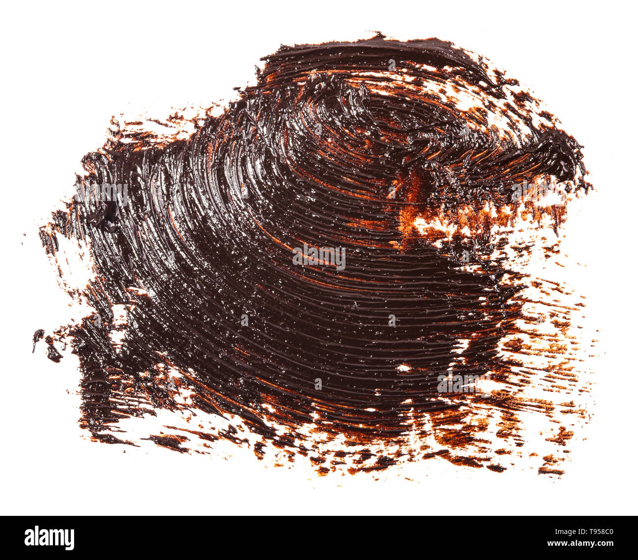 Stain of oil brown paint on white Stock Photo - Alamy