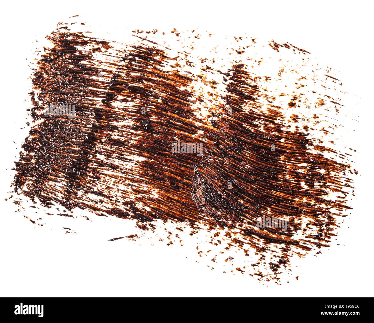 Stain of oil brown paint on white Stock Photo - Alamy