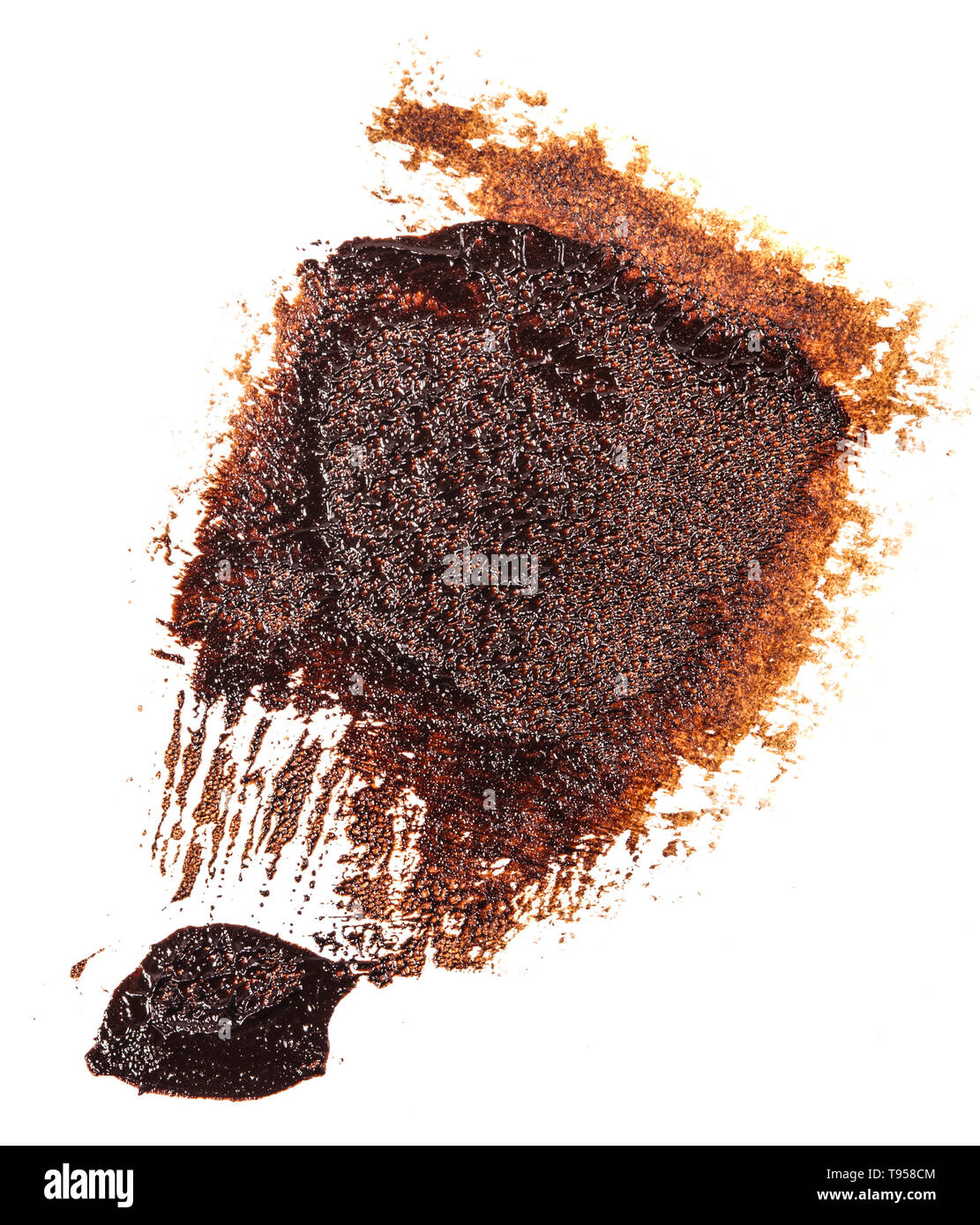 Stain of oil brown paint on white Stock Photo - Alamy