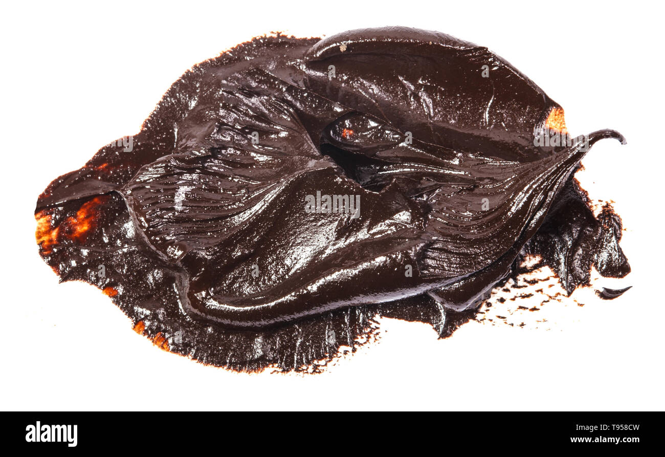 Stain of oil brown paint on white Stock Photo - Alamy