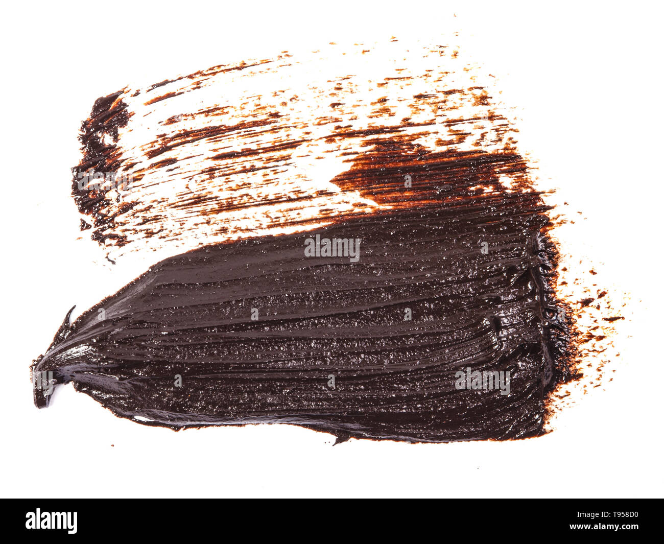 Stain of oil brown paint on white Stock Photo - Alamy