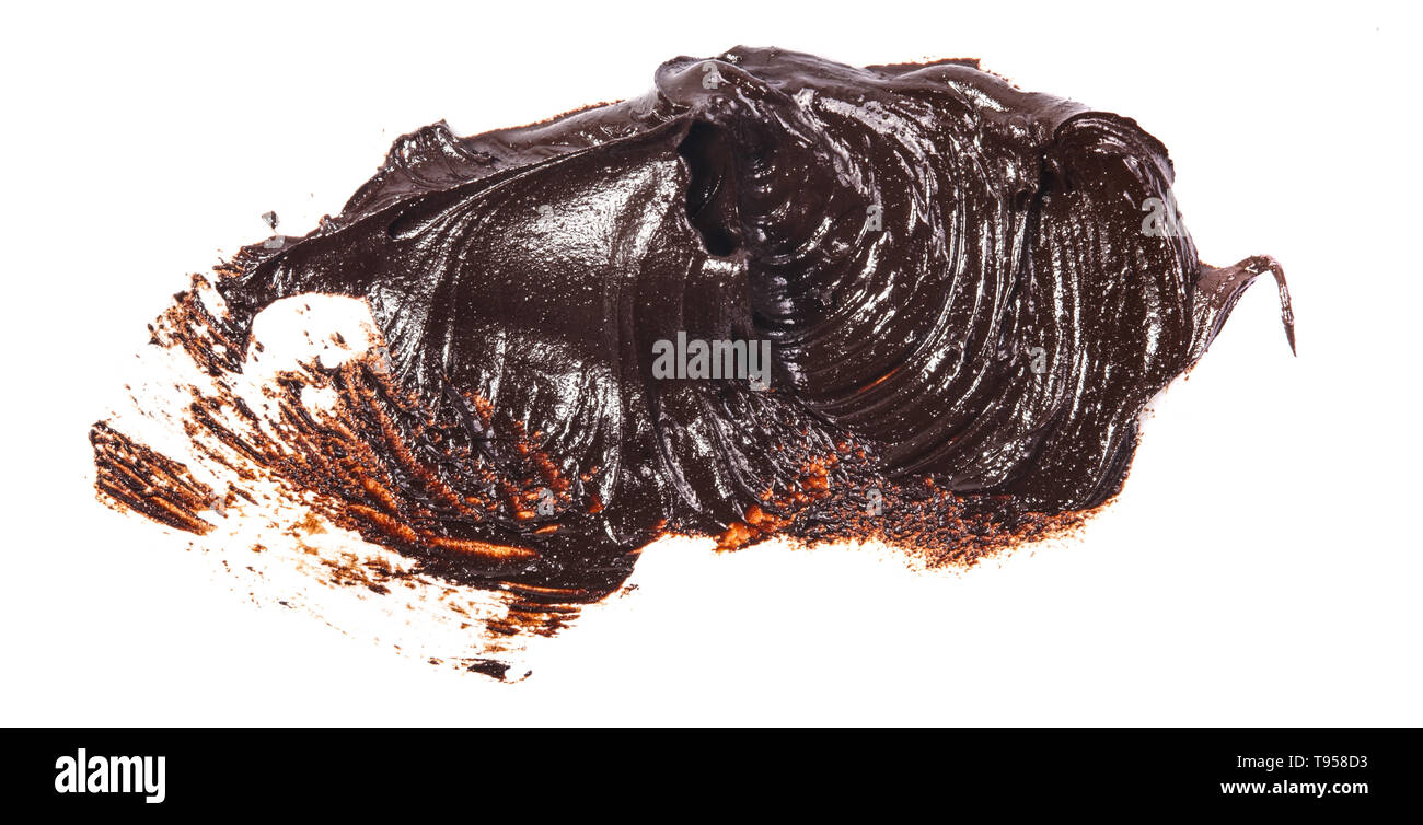 Stain of oil brown paint on white Stock Photo - Alamy