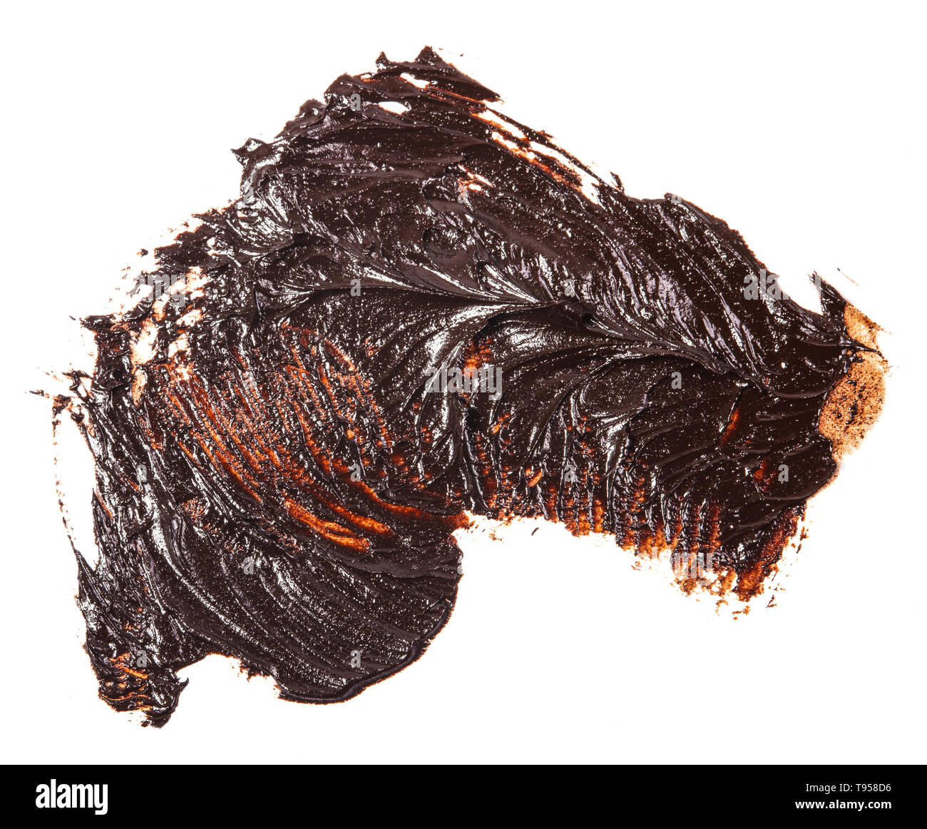 Stain of oil brown paint on white Stock Photo - Alamy