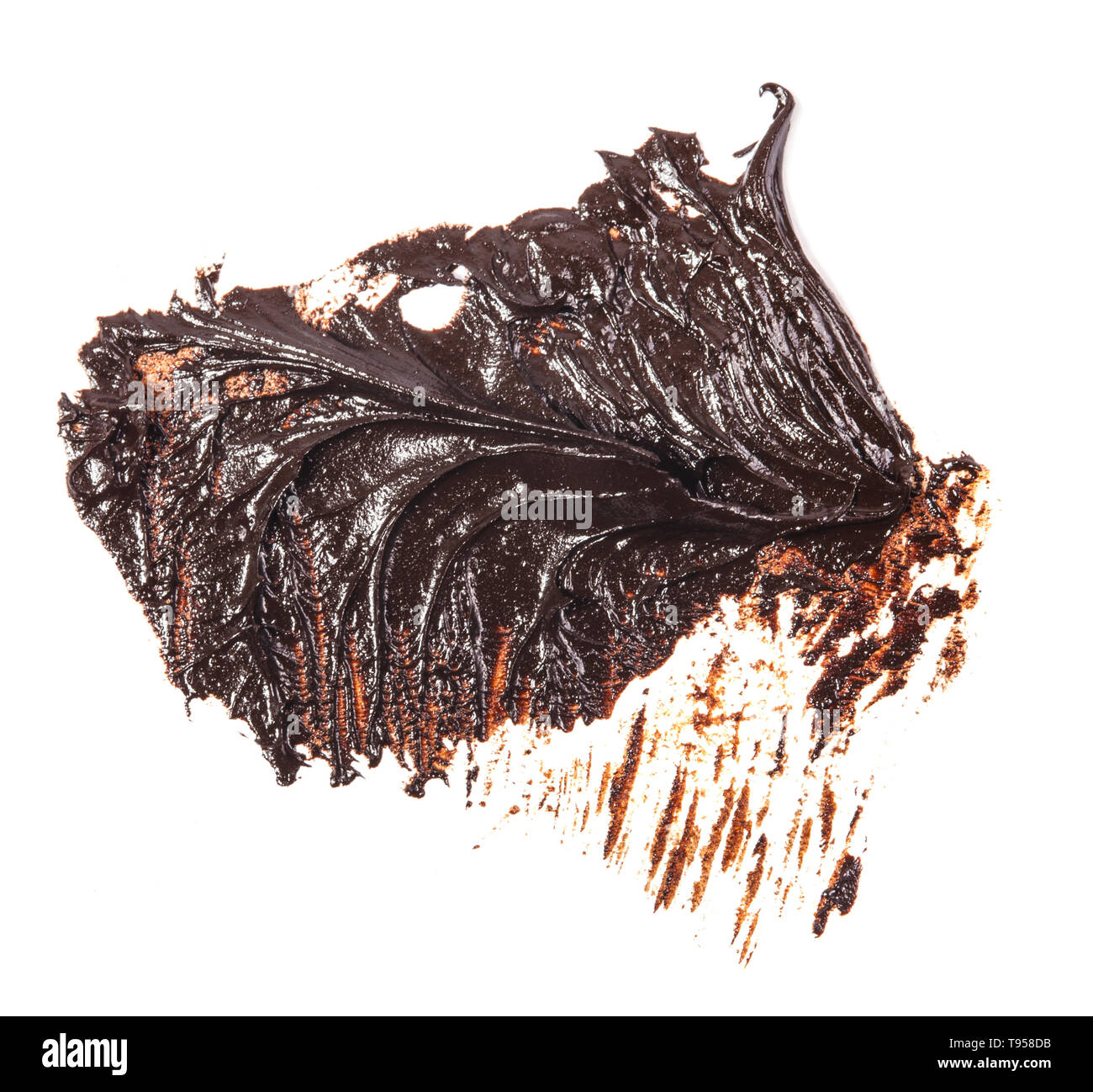 Stain of oil brown paint on white Stock Photo - Alamy