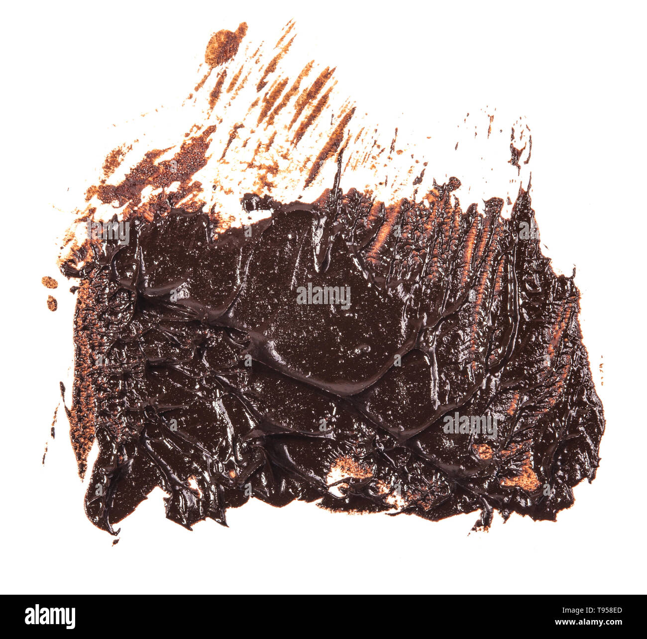 Stain of oil brown paint on white Stock Photo - Alamy