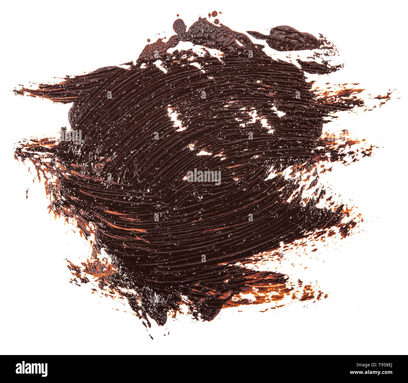 Stain of oil brown paint on white Stock Photo - Alamy