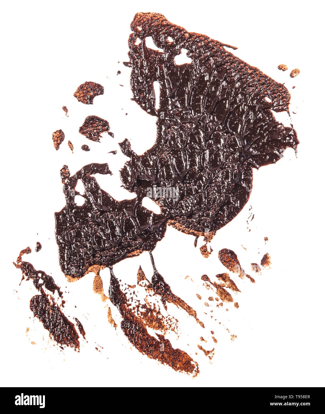 Stain of oil brown paint on white Stock Photo - Alamy