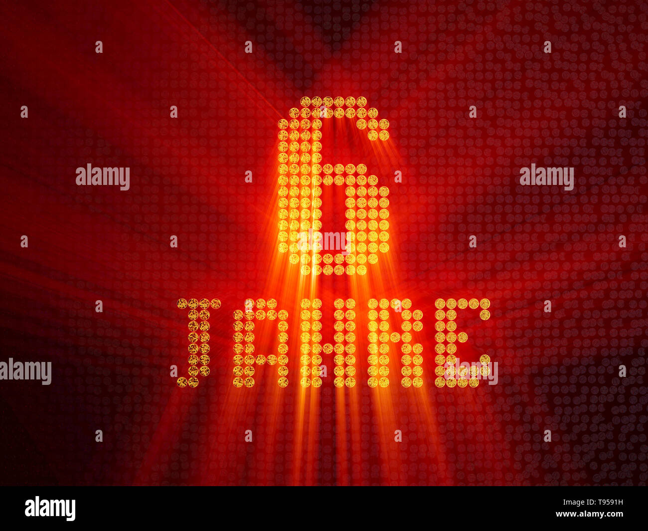 German golden number six years (number 6 years) dotted font, top view ...