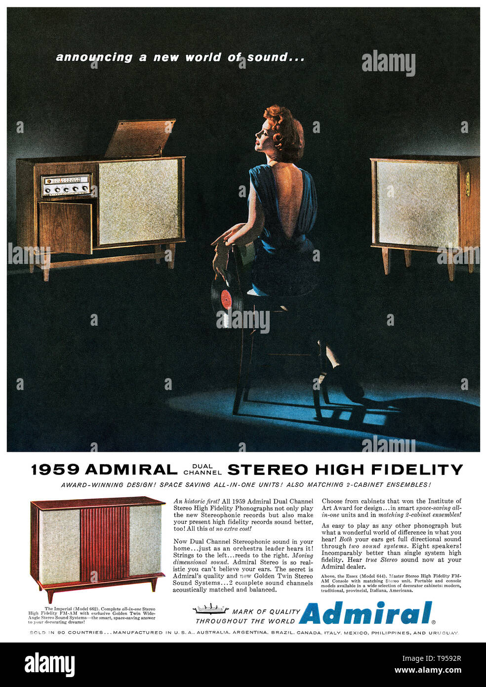 Record player 1950s hi-res stock photography and images - Alamy