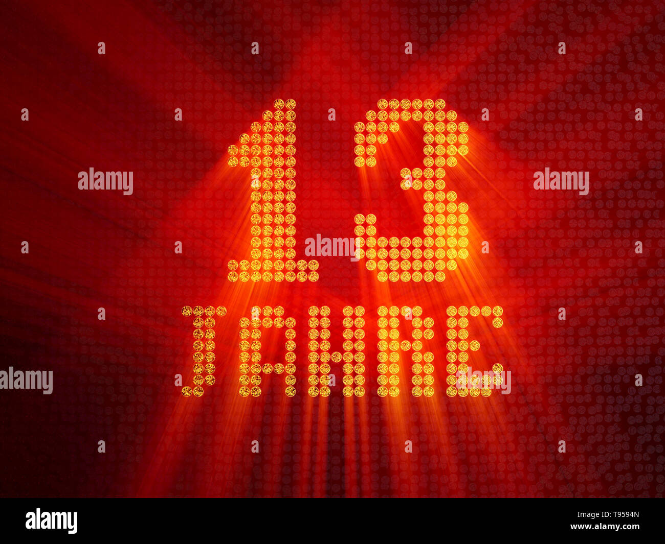German golden number thirteen years (number 13 years) dotted font, top ...
