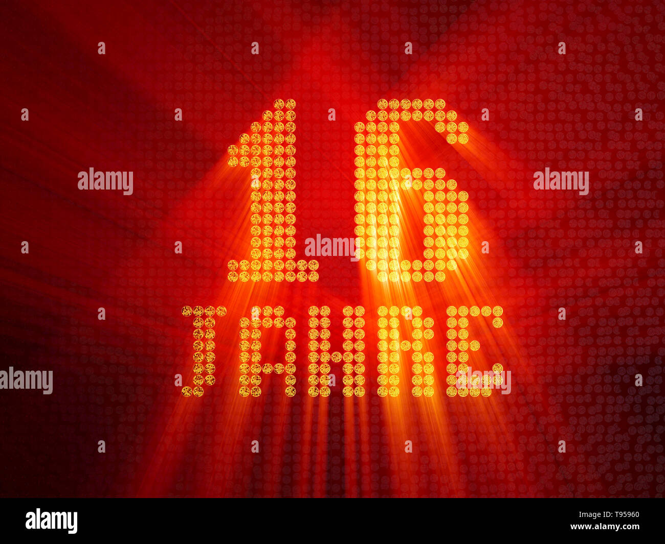 German golden number sixteen years (number 16 years) dotted font, top ...
