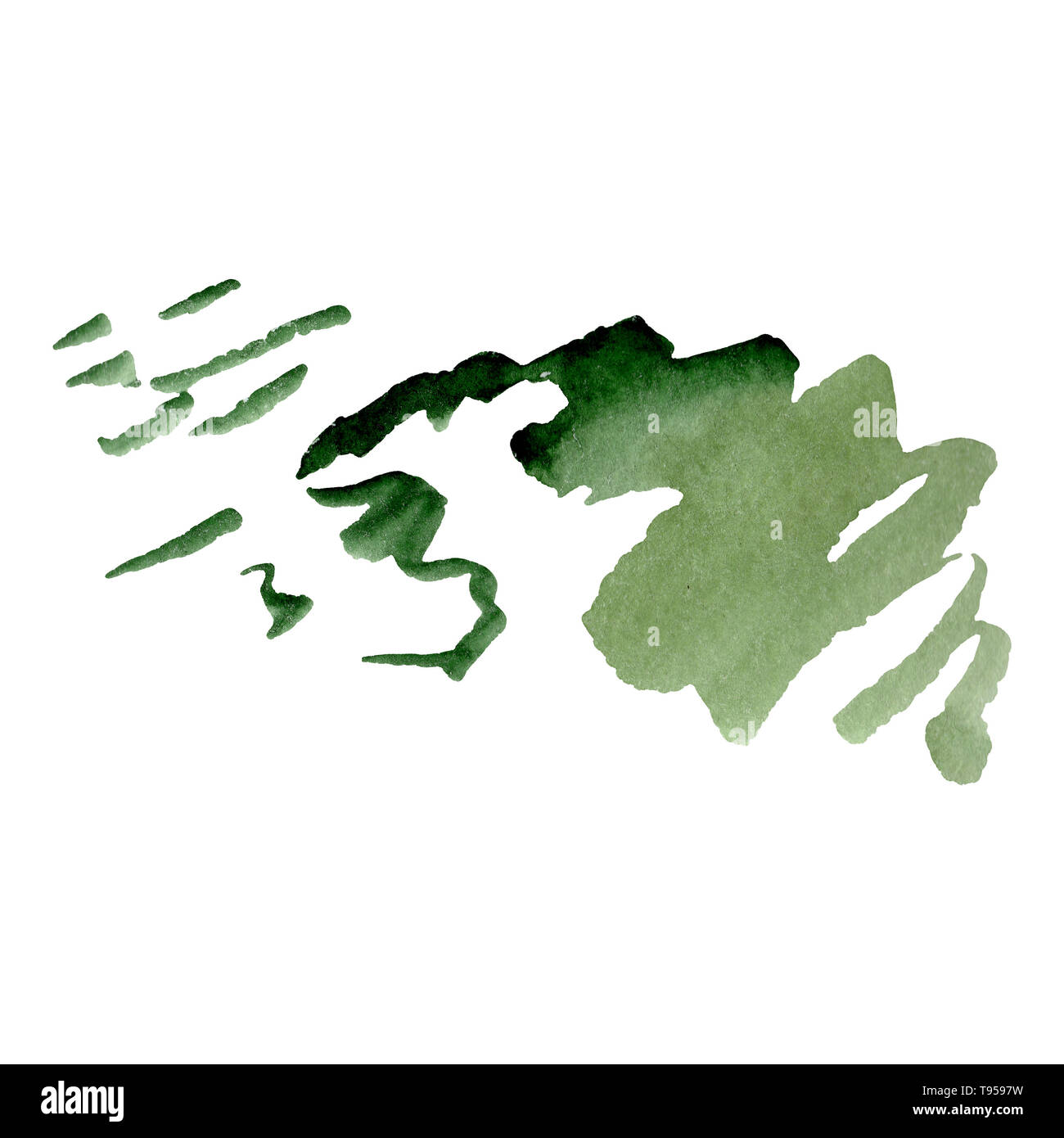 Abstract watercolor paper splash shapes isolated drawing. Illustration ...