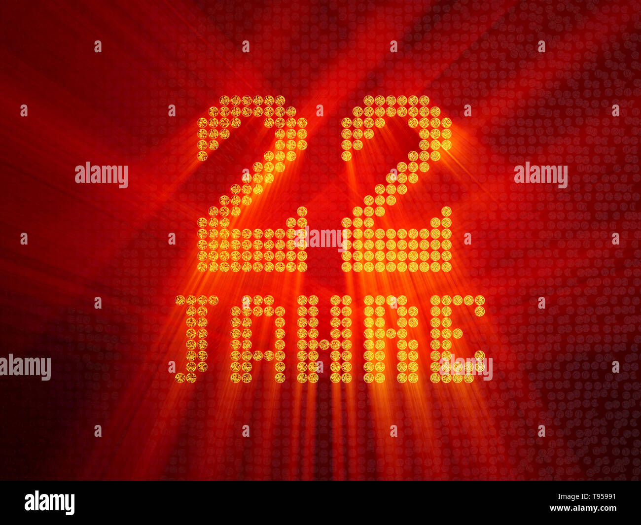 German golden number twenty-two years (number 22 years) dotted font ...