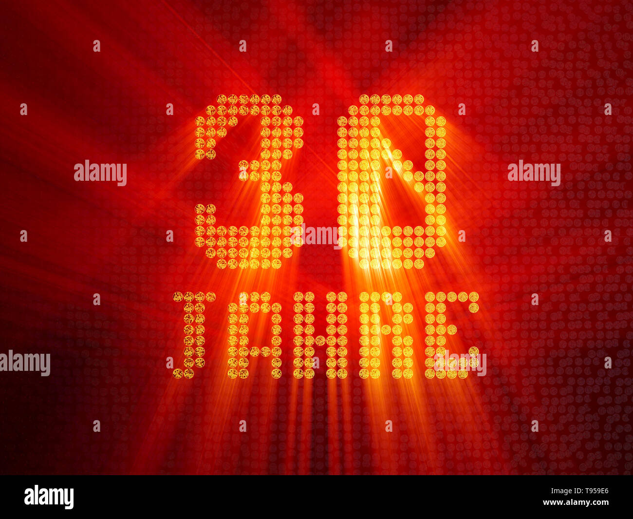 German golden number thirty years (number 30 years) dotted font, top ...