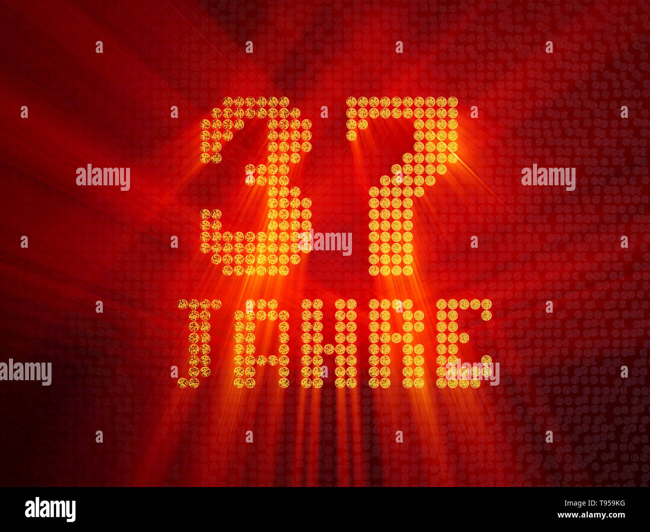 German golden number thirty-seven years (number 37 years) dotted font ...