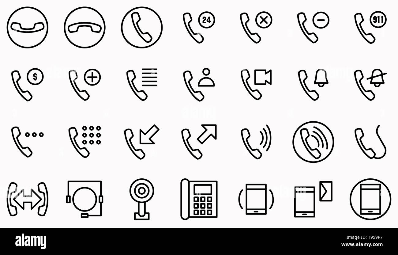 phone call icon symbol line Stock Photo - Alamy