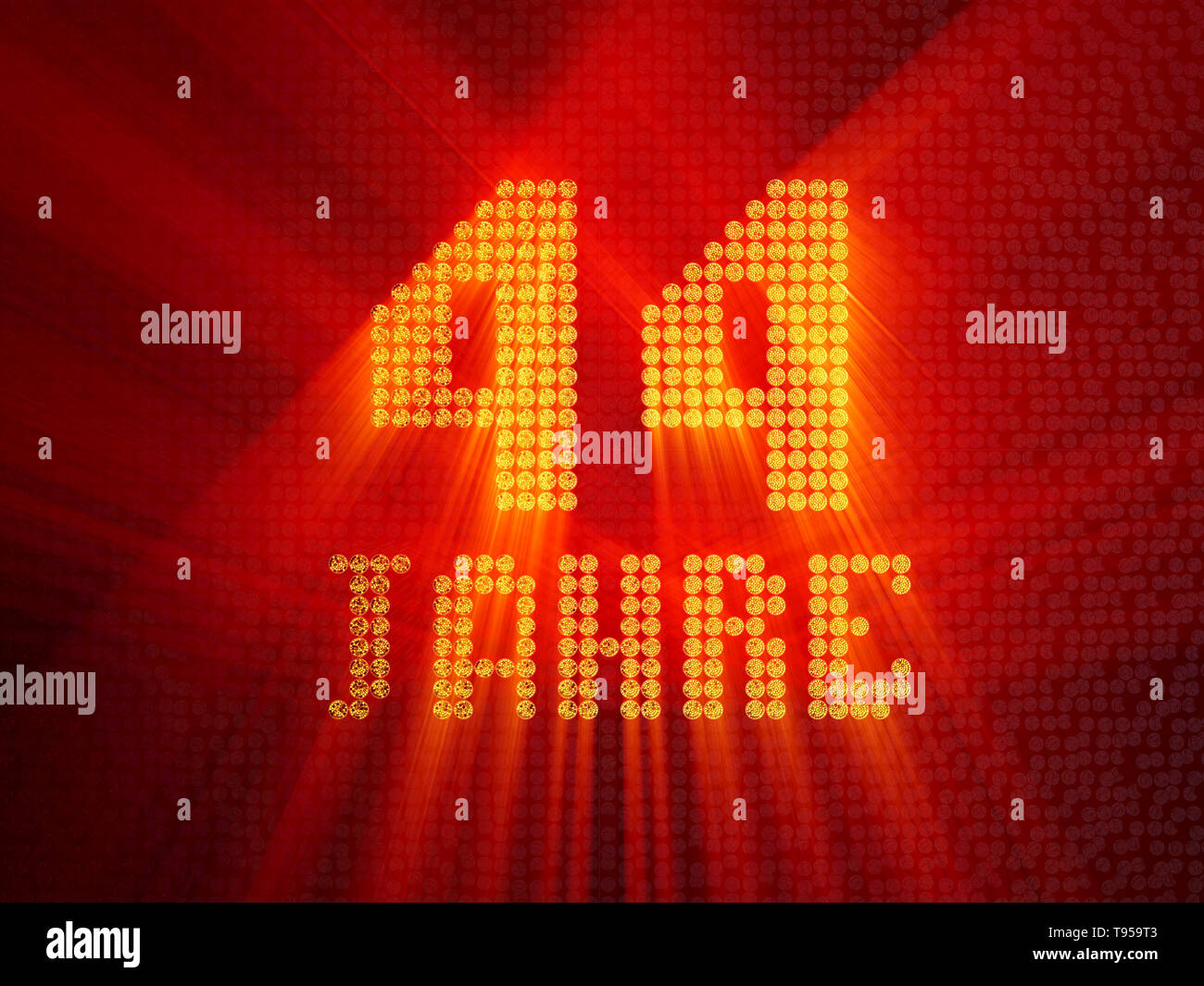 German golden number forty-four years (number 44 years) dotted font ...