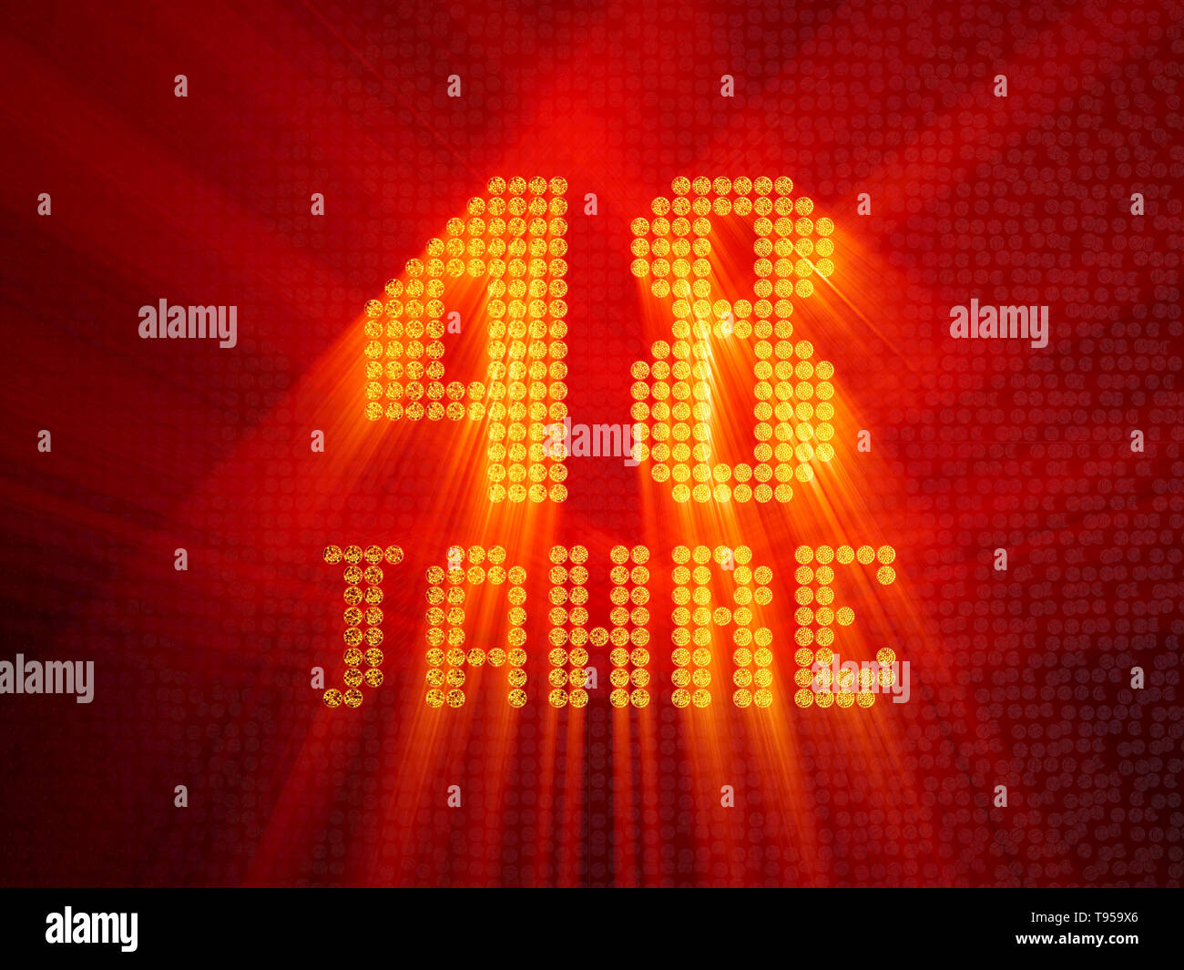 German golden number forty-eight years (number 48 years) dotted font ...
