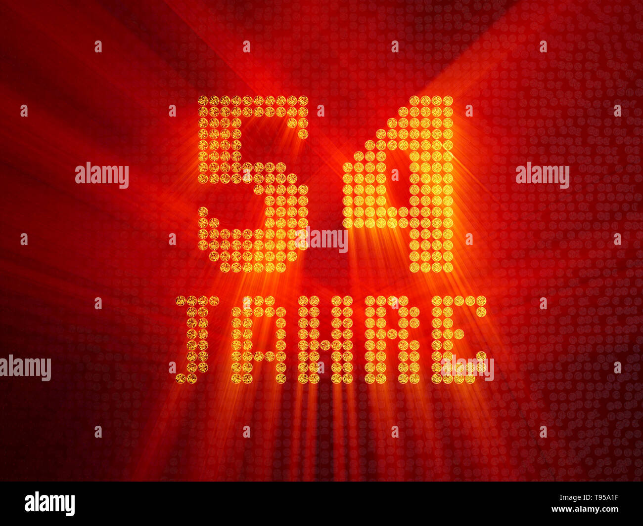 German golden number fifty-four years (number 54 years) dotted font ...