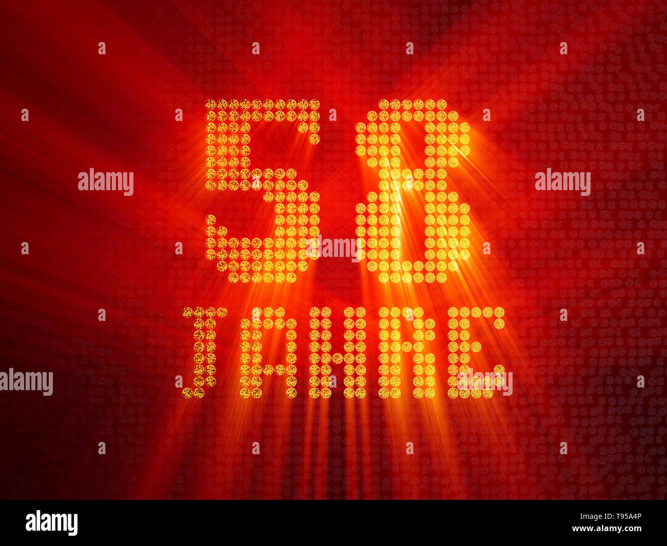 German golden number fifty-eight years (number 58 years) dotted font ...