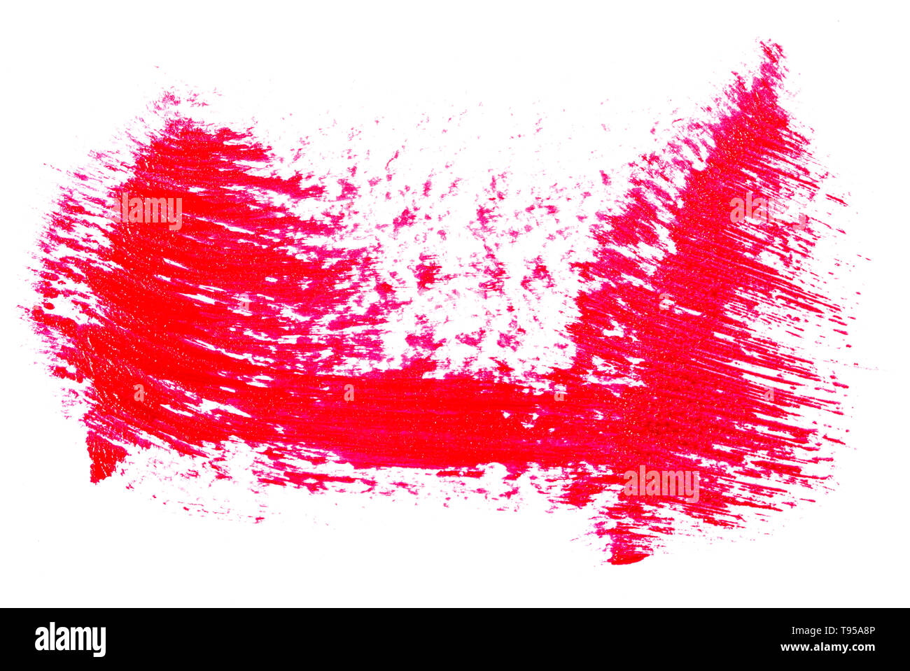 Stain of oil red paint on white Stock Photo - Alamy