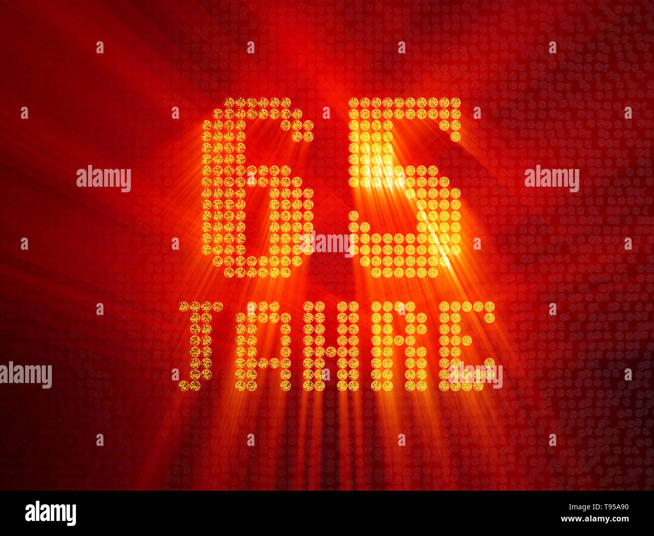 German golden number sixty-five years (number 65 years) dotted font ...