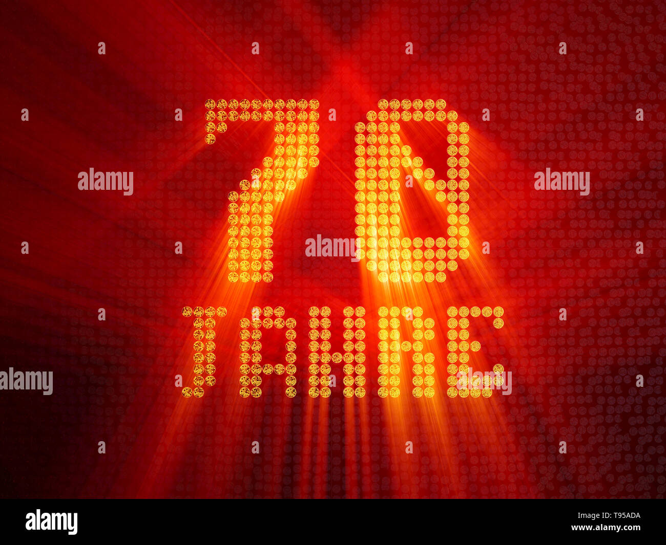 German golden number seventy years (number 70 years) dotted font, top ...