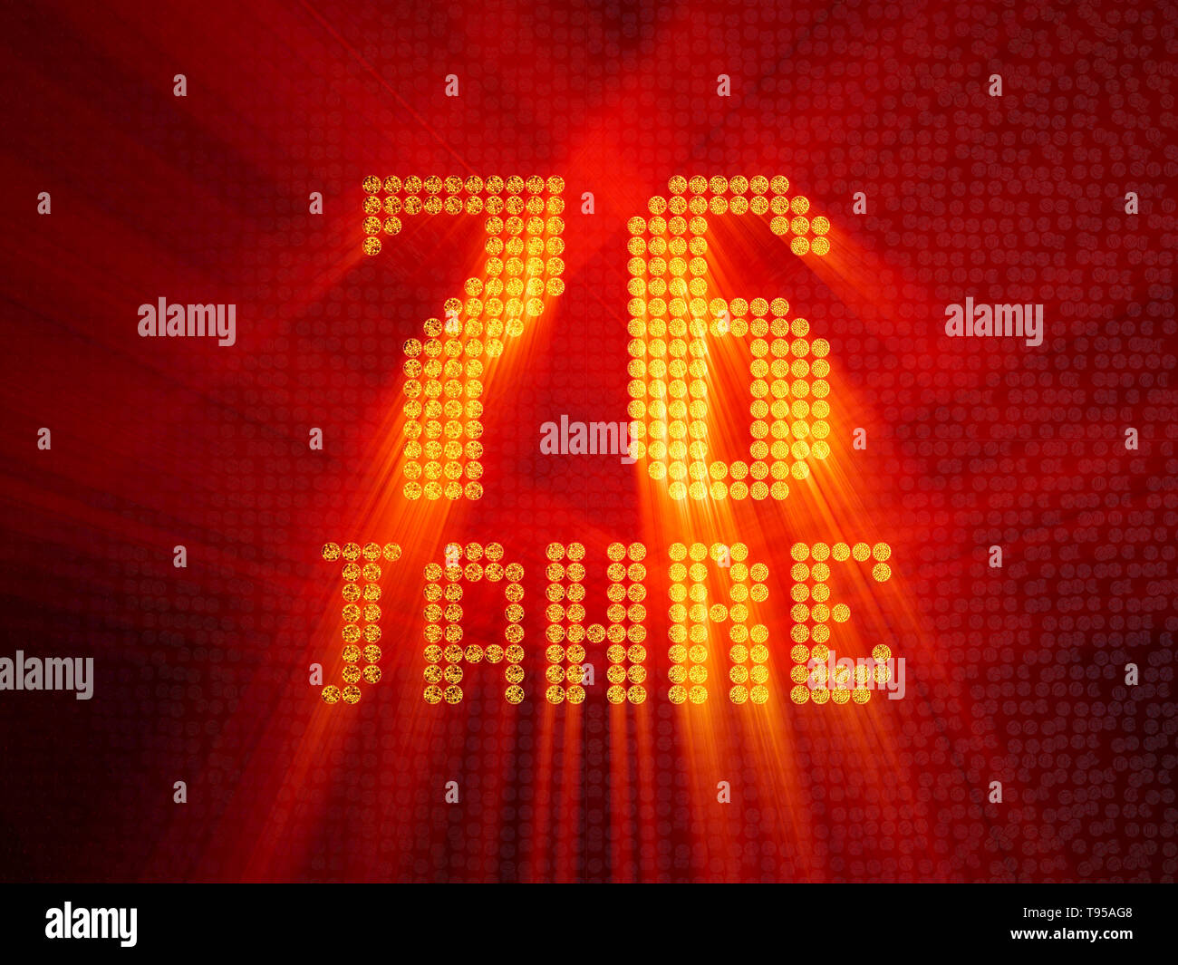 German golden number seventy-six years (number 76 years) dotted font ...