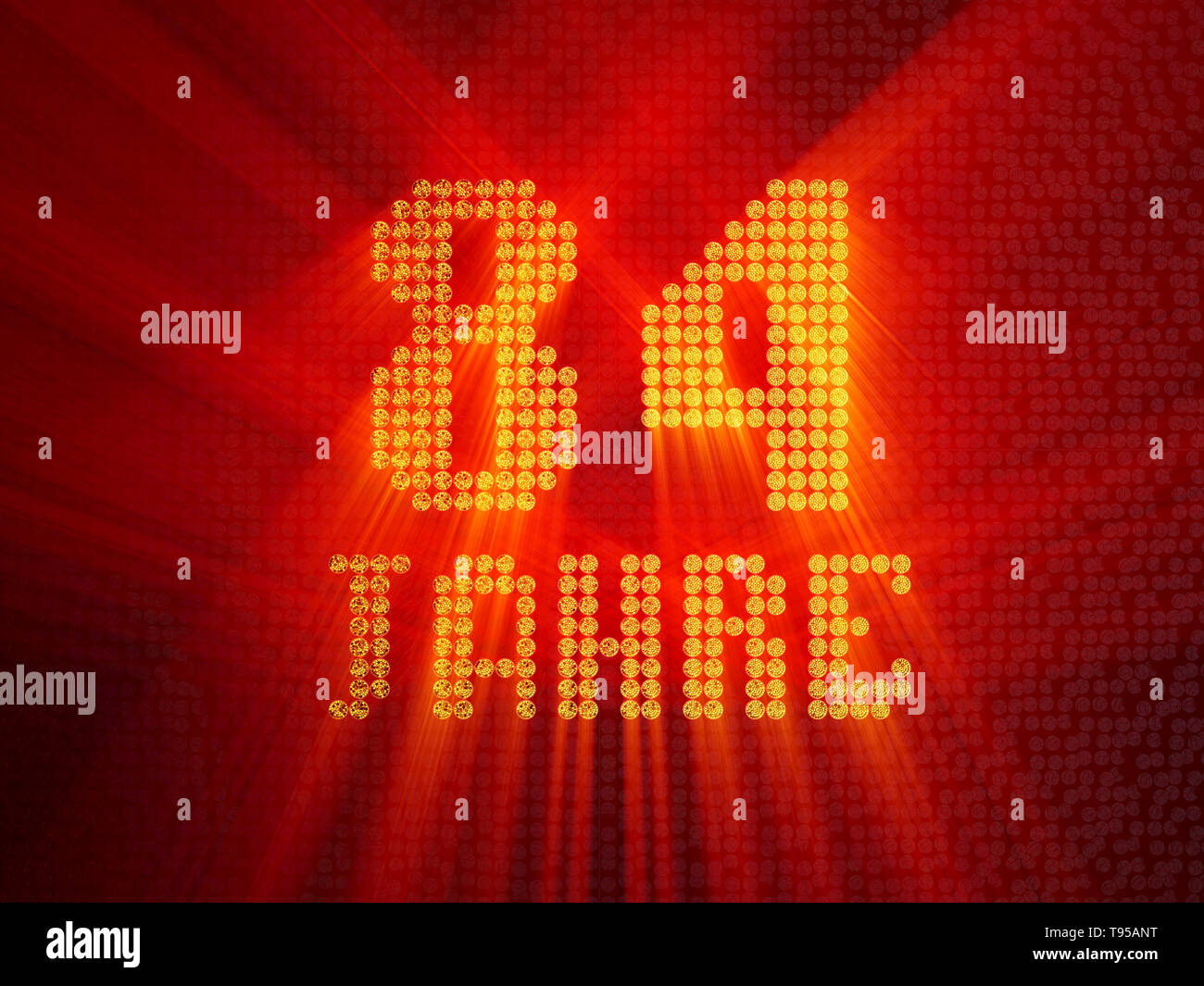 German golden number eighty-four years (number 84 years) dotted font ...