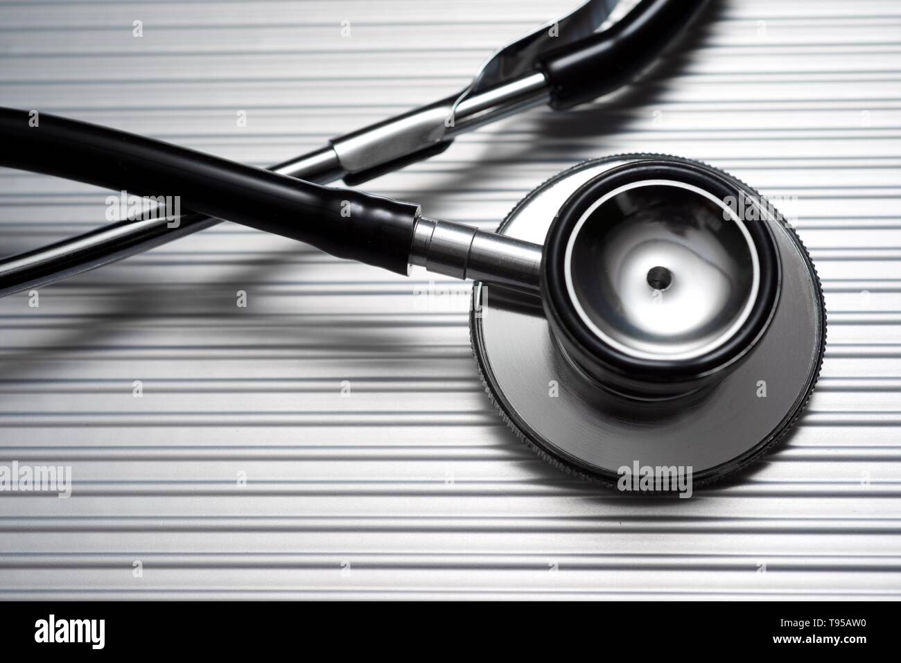 Stethoscope on a metal table Stock Photo - Alamy