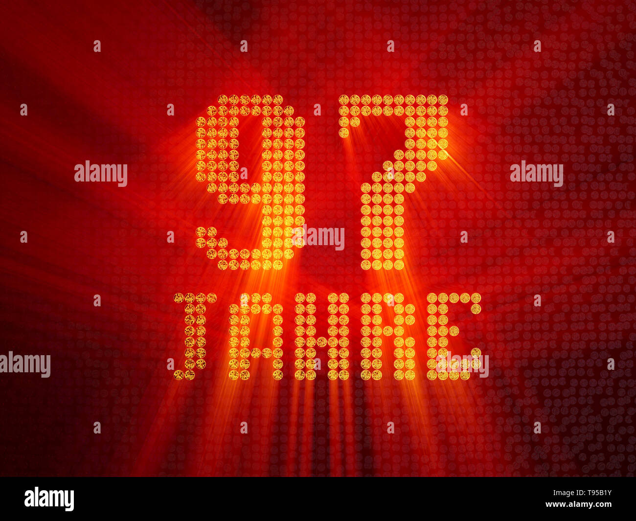 German golden number ninety-seven years (number 97 years) dotted font ...