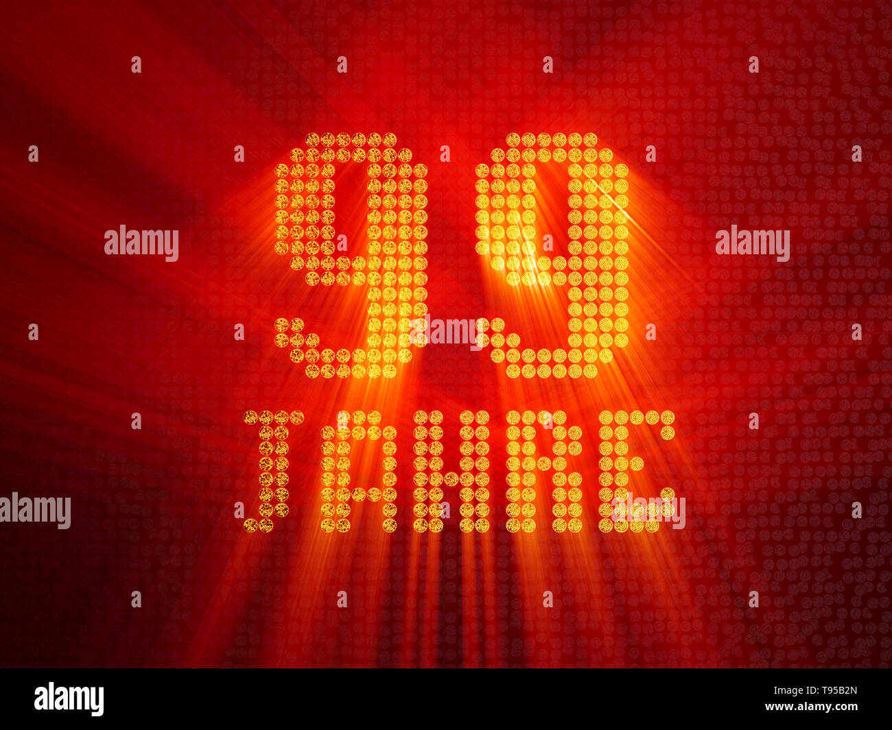 German golden number ninety-nine years (number 99 years) dotted font ...