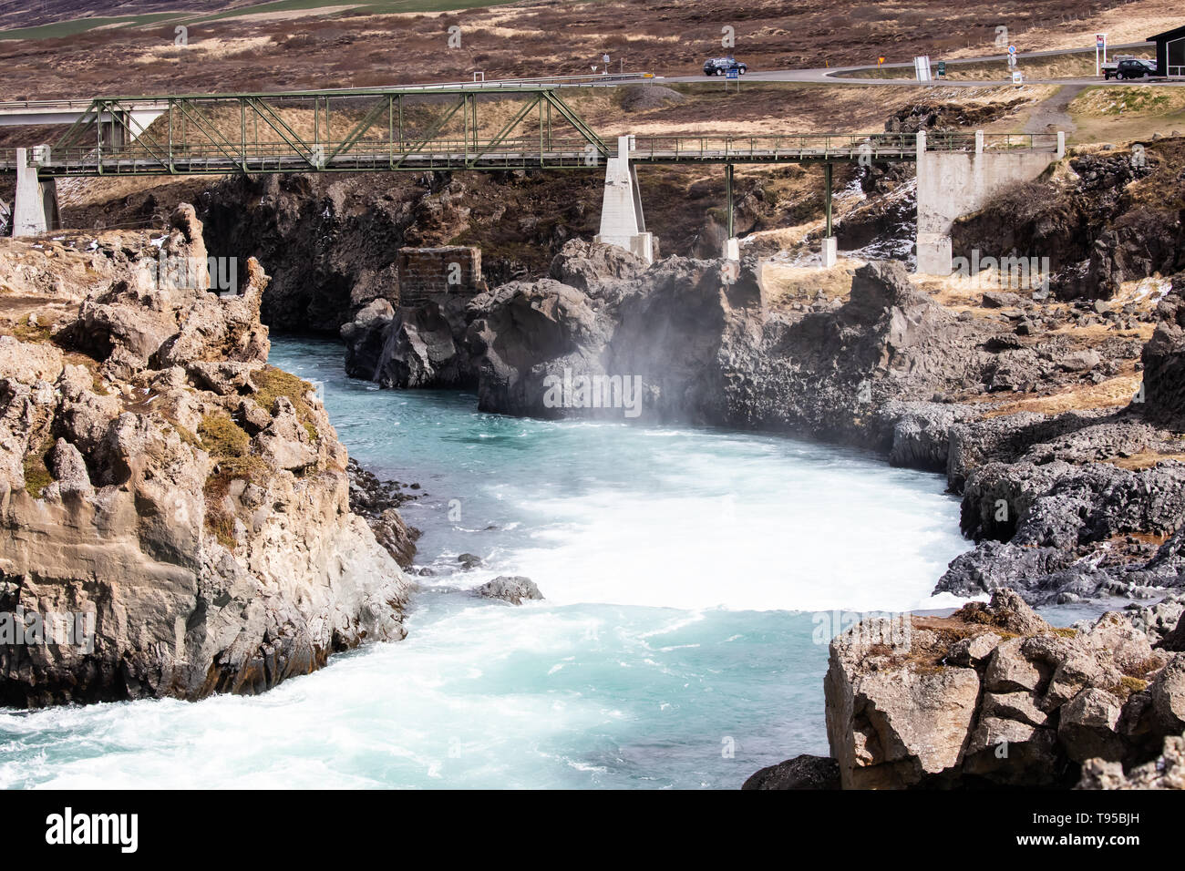 Visitors to godafoss hi-res stock photography and images - Alamy