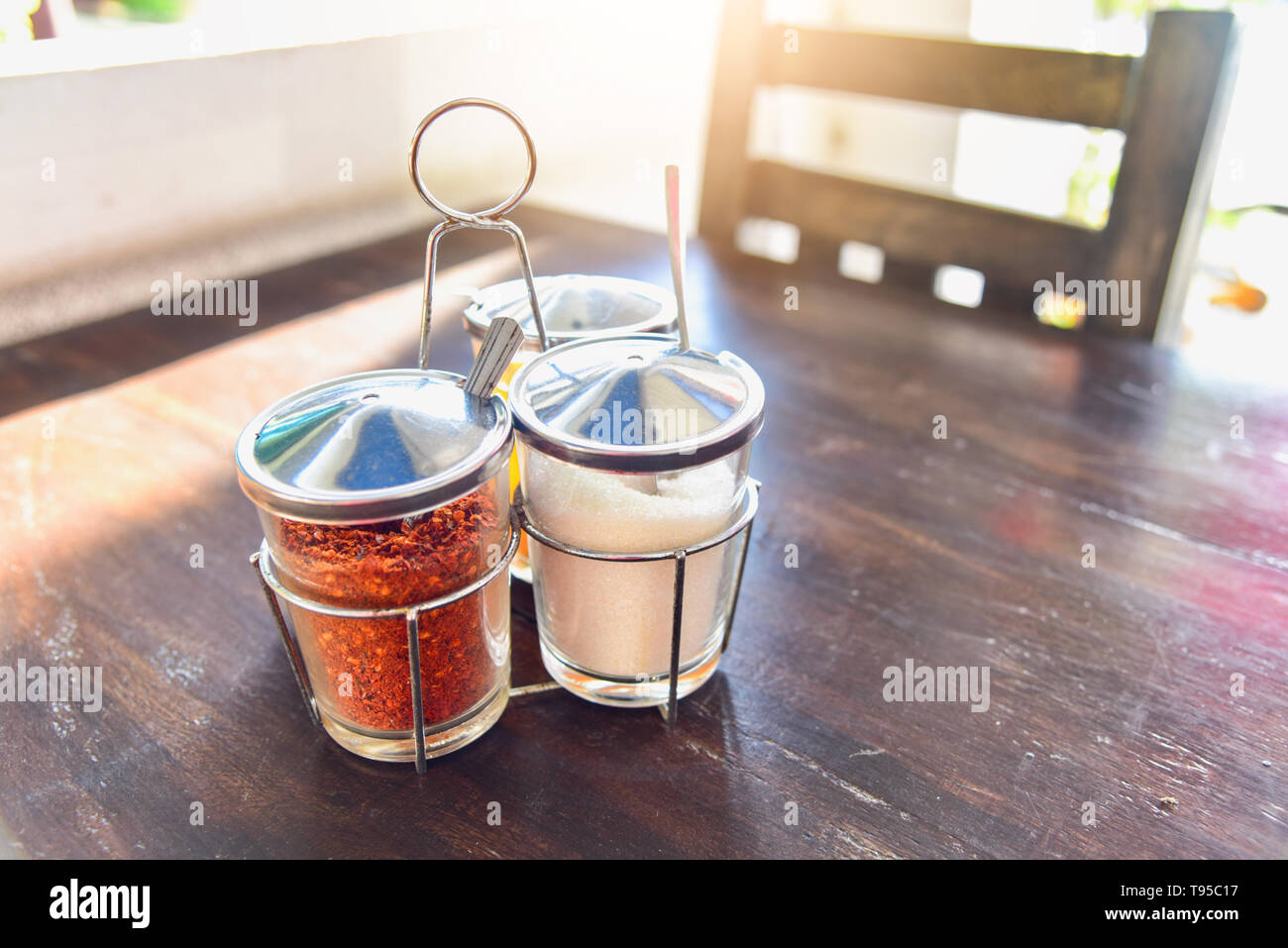 Restaurant condiments caddy hi-res stock photography and images - Alamy