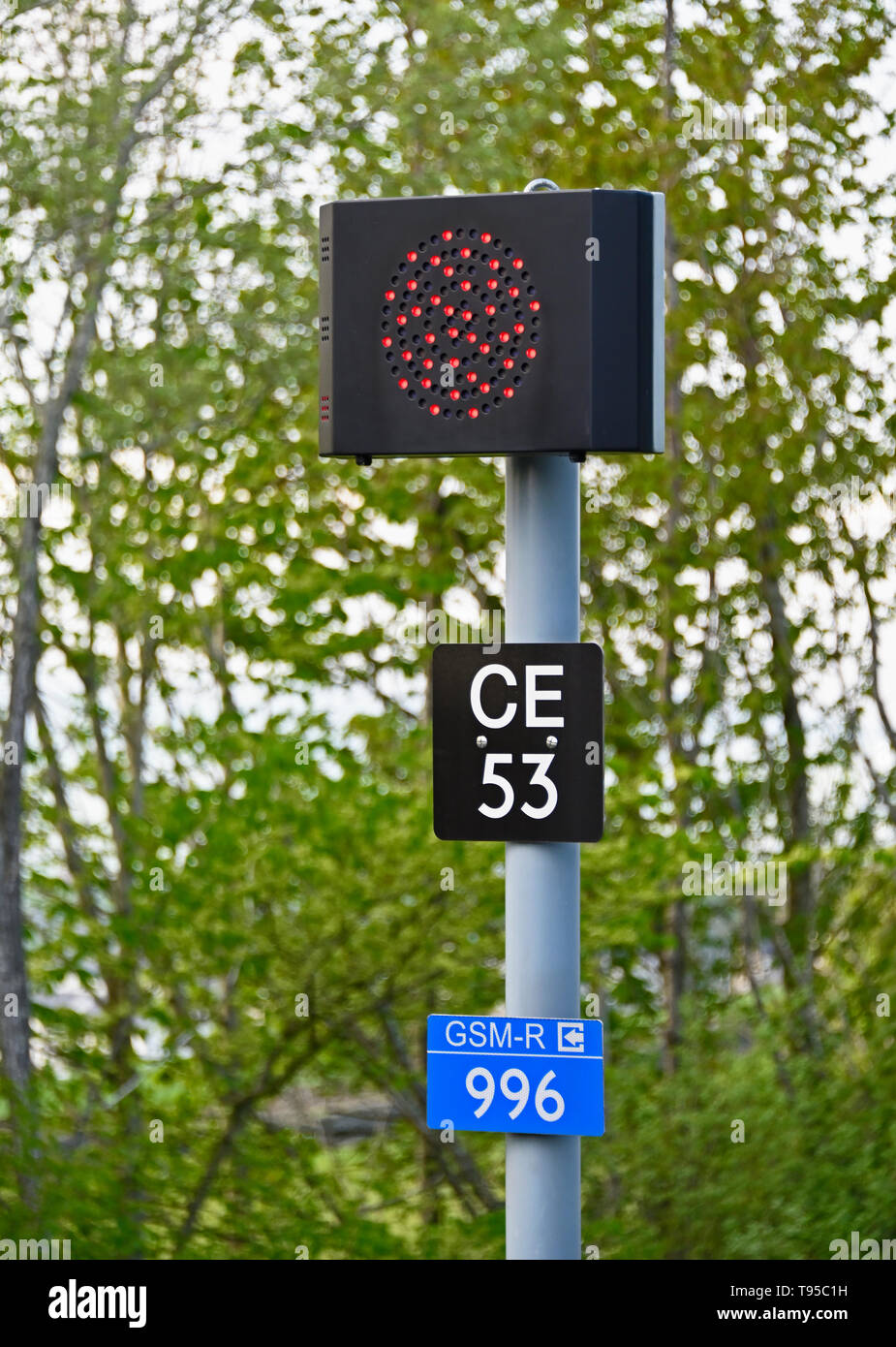 United Kingdom Railway Signalling Colour Light Signal Red Signal Identification Plate And Gsm