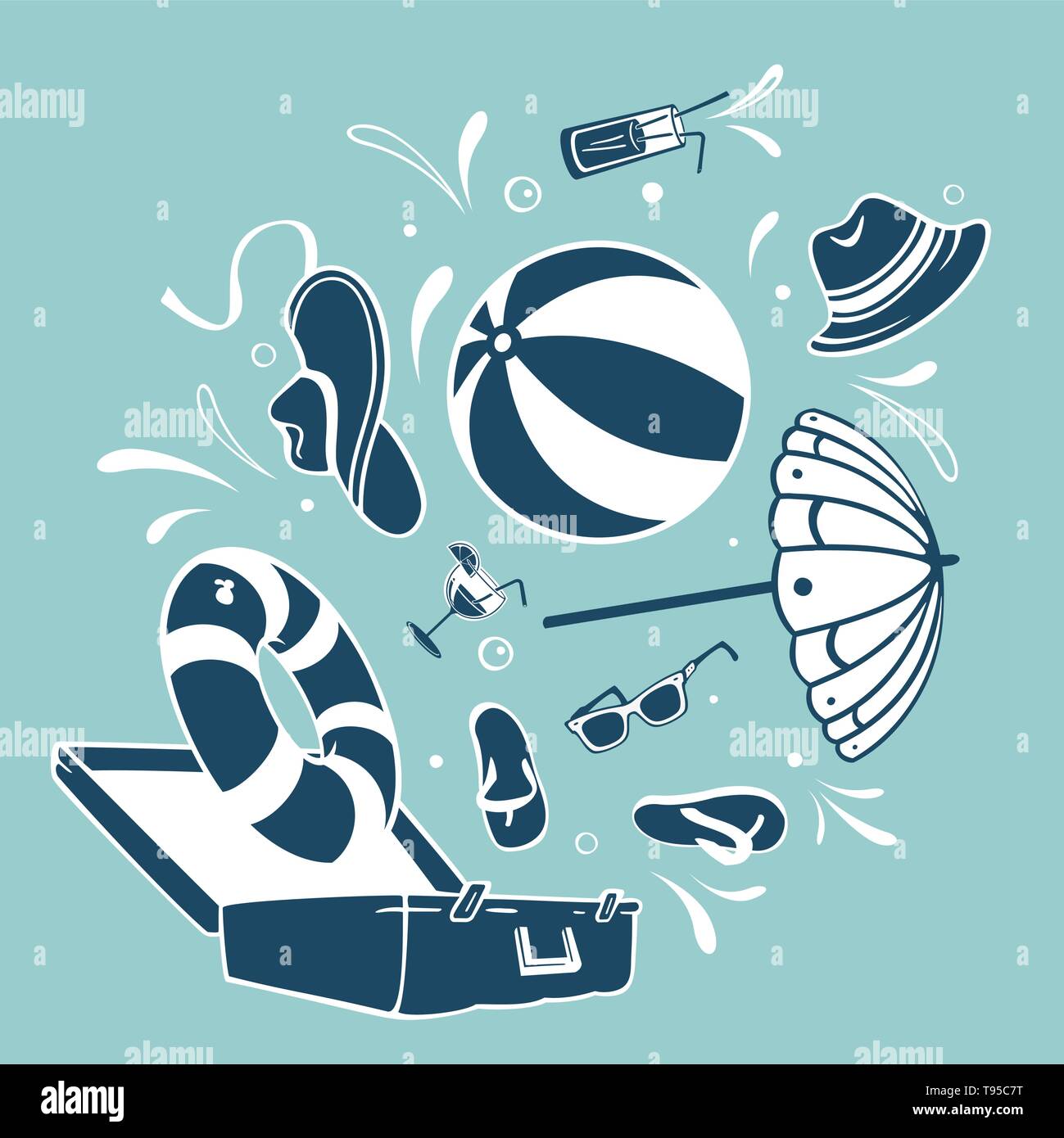 Vector Illustration Suitcase Vacation Symbol Stock Vector Image & Art ...