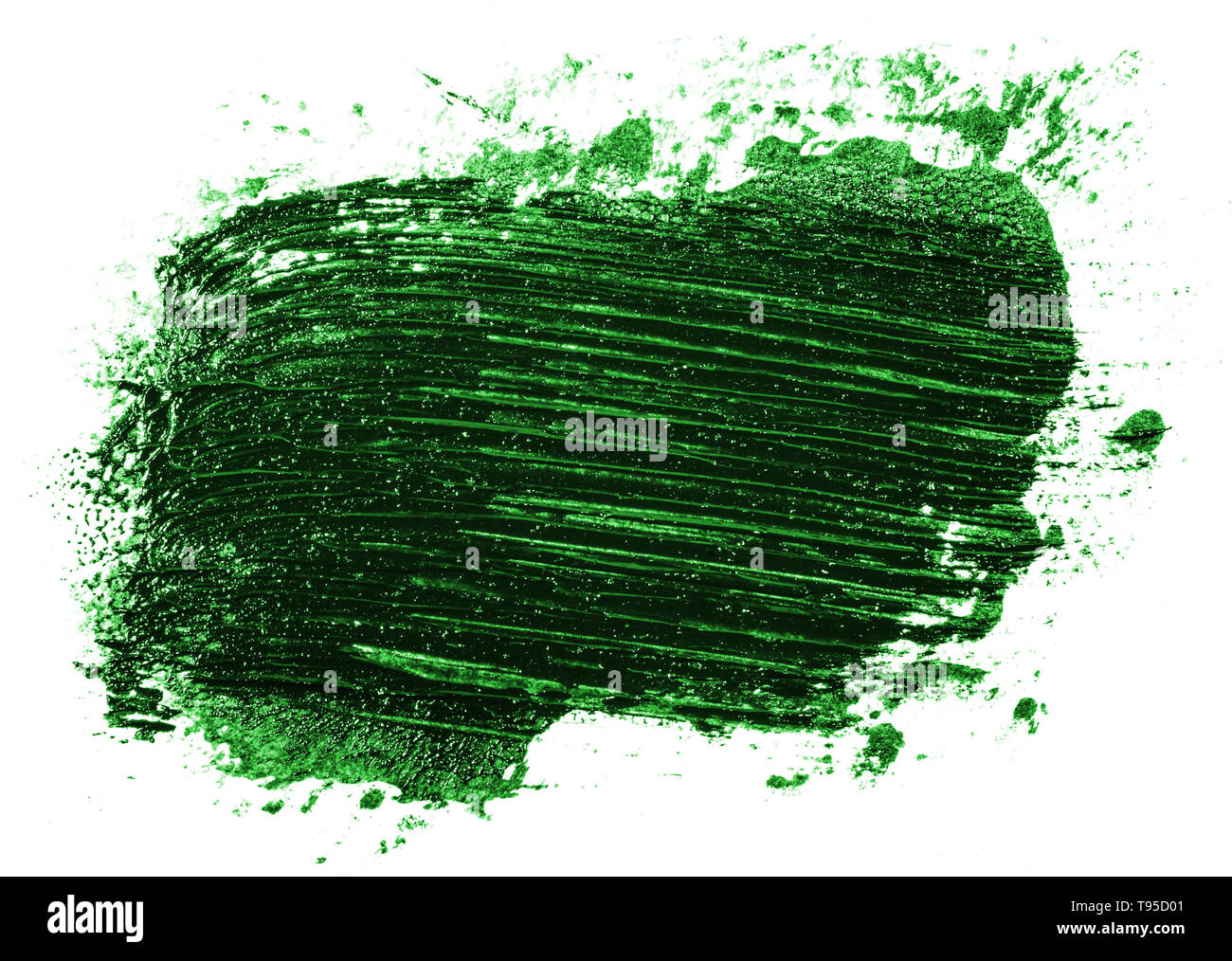 Stain of oil green paint on white Stock Photo - Alamy