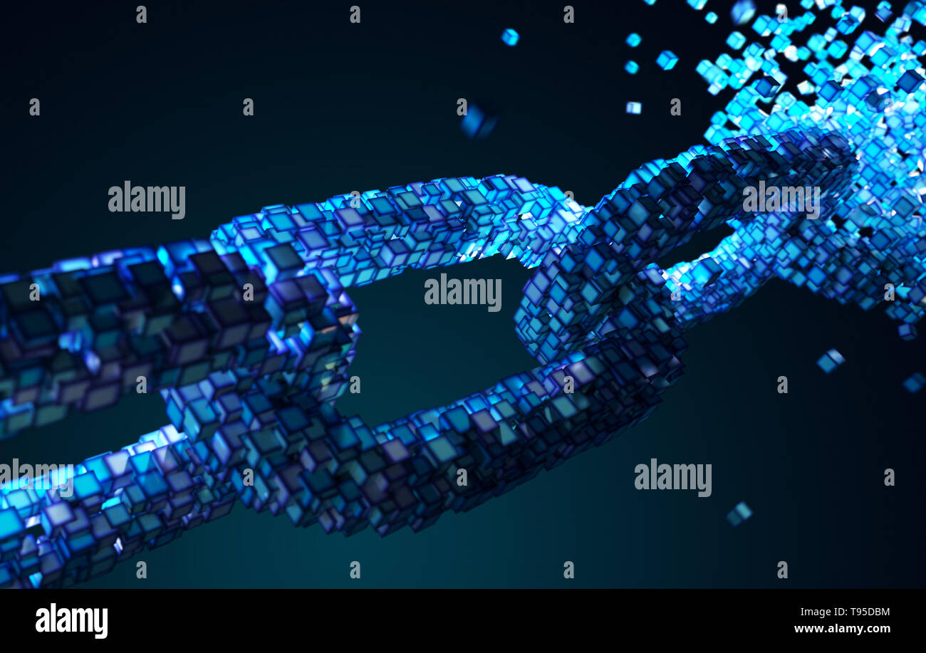 Blockchain technology concept. 3D illustration Stock Photo - Alamy