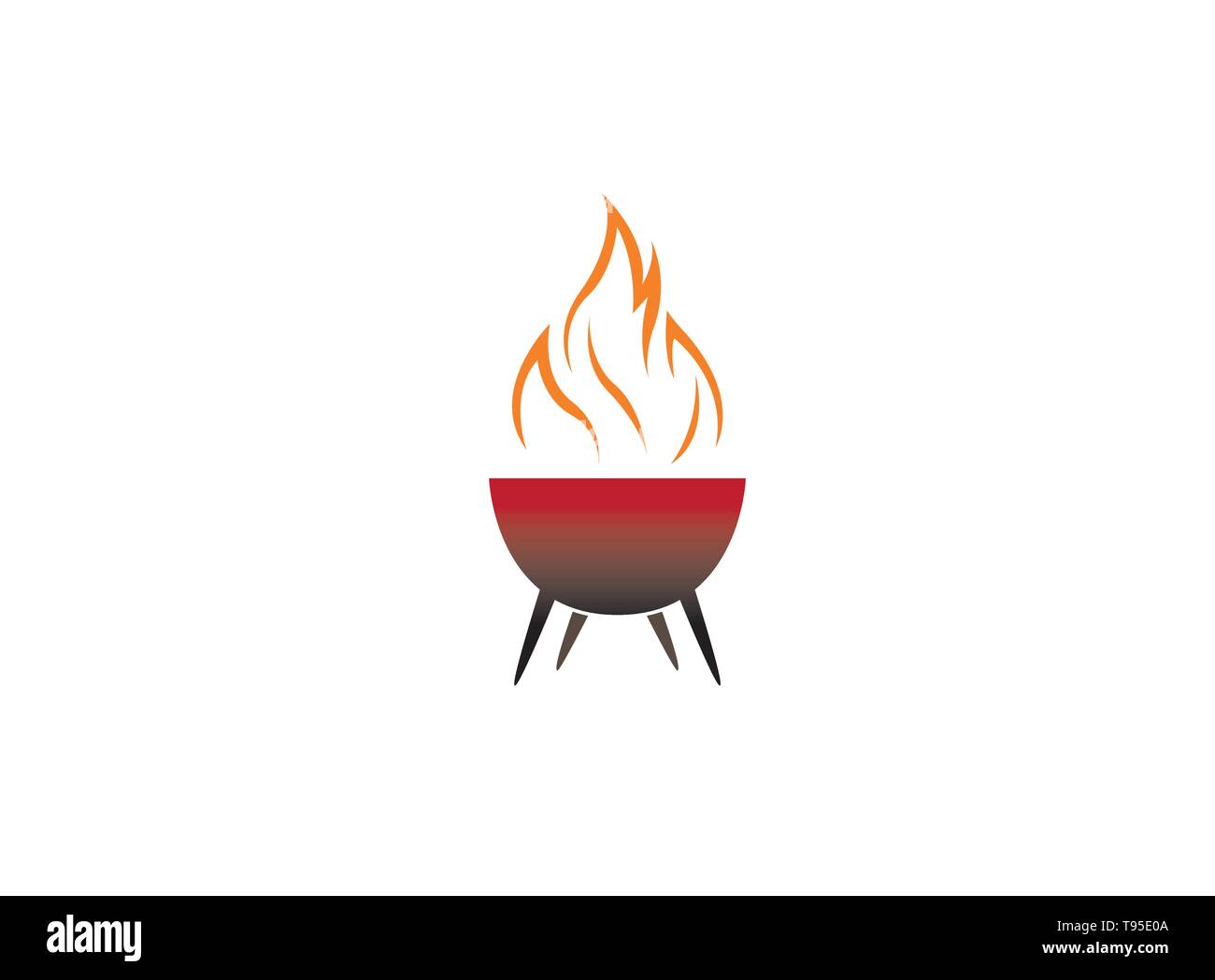 barbecue grills with fire for logo design Stock Vector Image & Art - Alamy