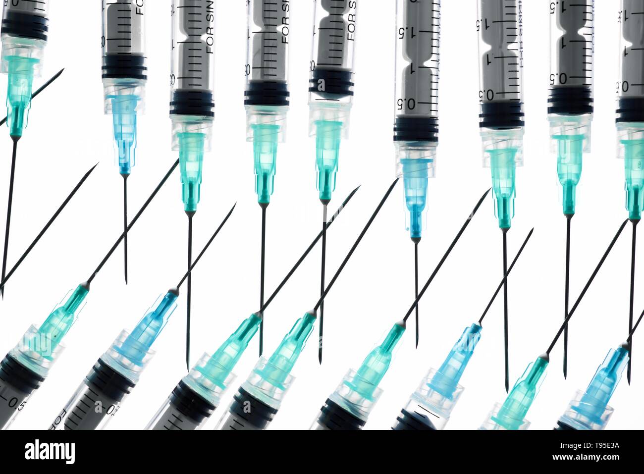 Close-up of a group of syringes Stock Photo - Alamy