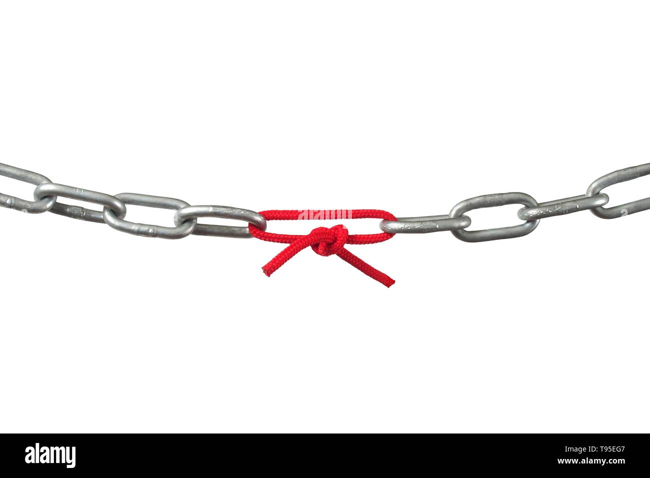 Macro of broken chain isolated on white background Stock Photo - Alamy