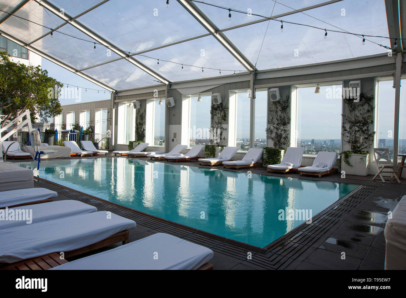 Swimming pool Hotel on the Sunset Strip in Los Angeles, CA, USA Stock ...