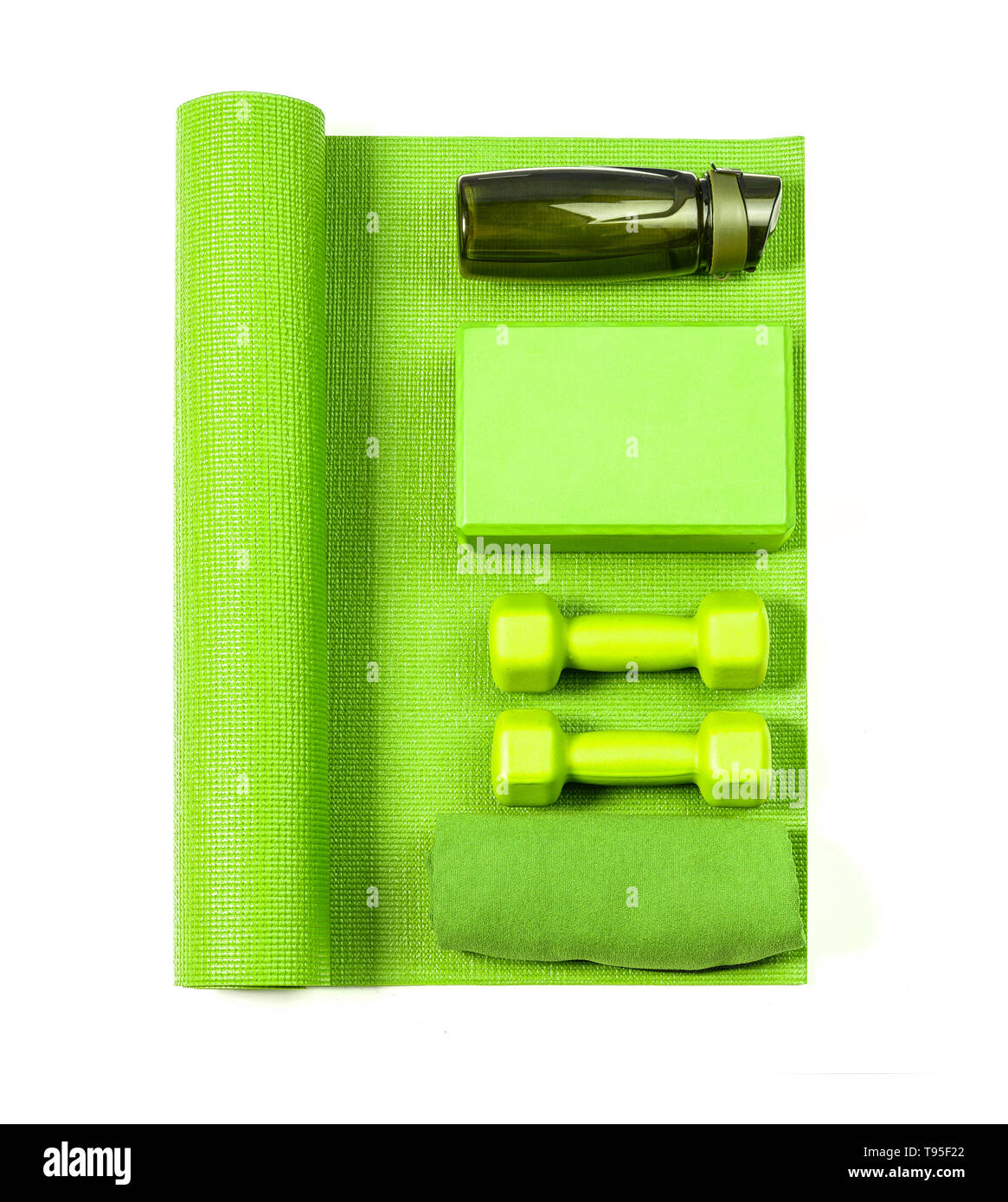 Water bottle dumbbells yoga Cut Out Stock Images & Pictures - Alamy